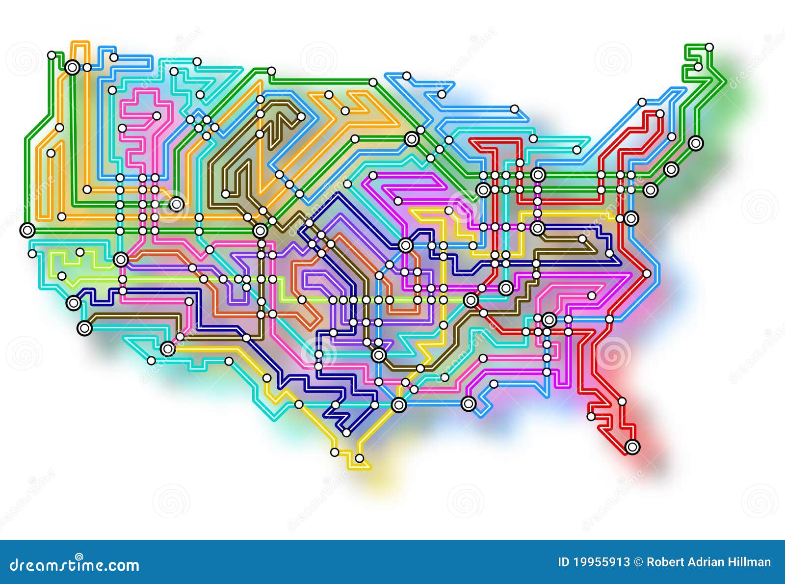 USA underground map stock vector. Illustration of subway - 19955913