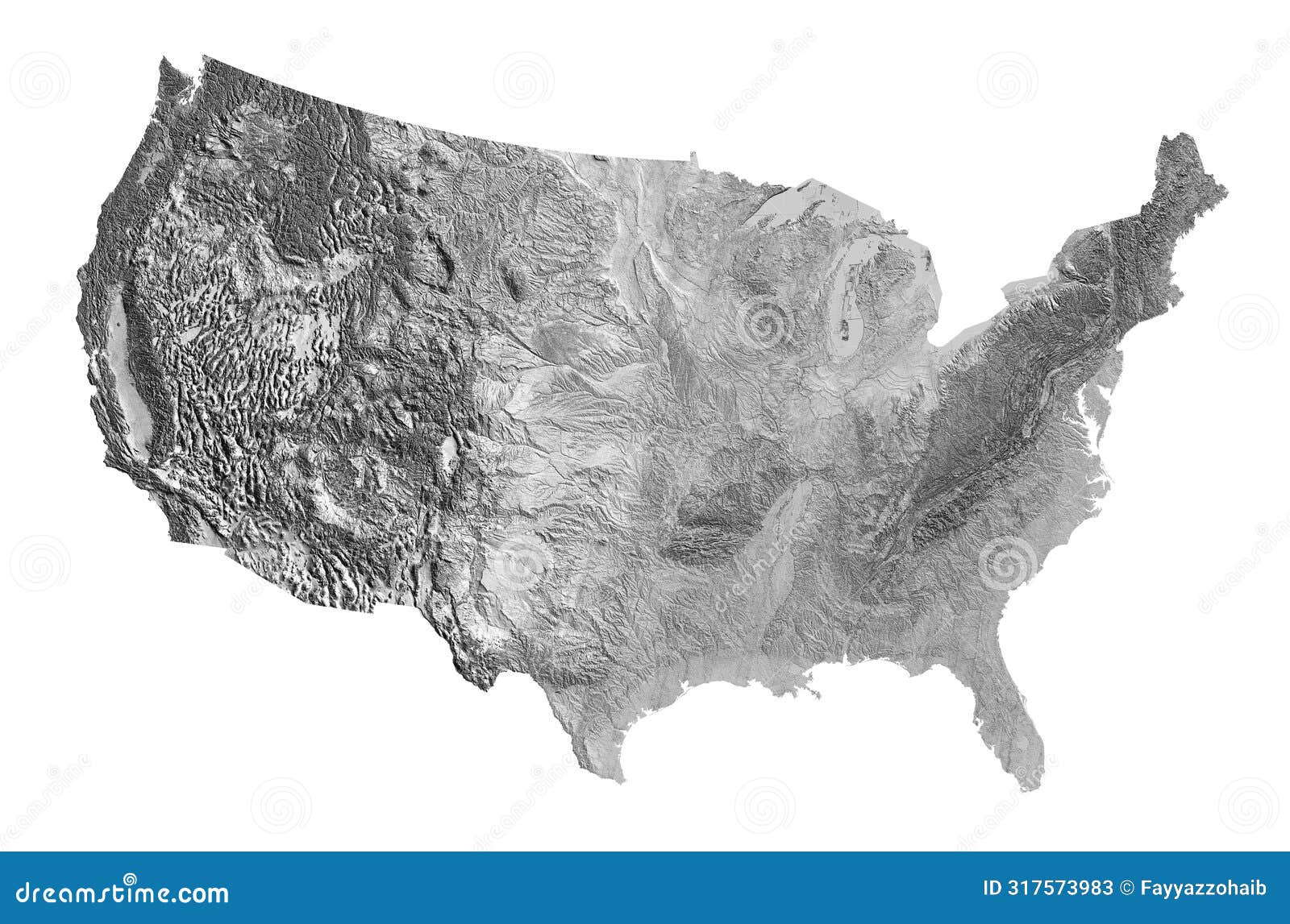 USA United States 3D Relief Elevation Rendering Model High Quality ...