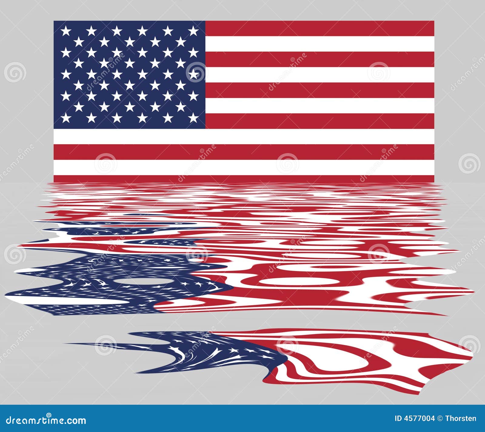 USA / US Flag With Reflection Picture. Image: 4577004