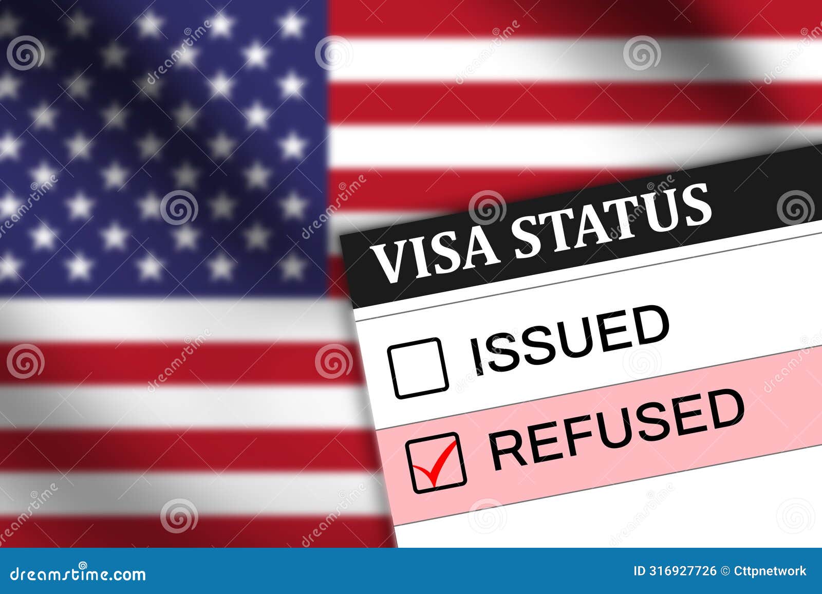 USA Visa Refused Showing on Paper , Background Design. USA Visa ...