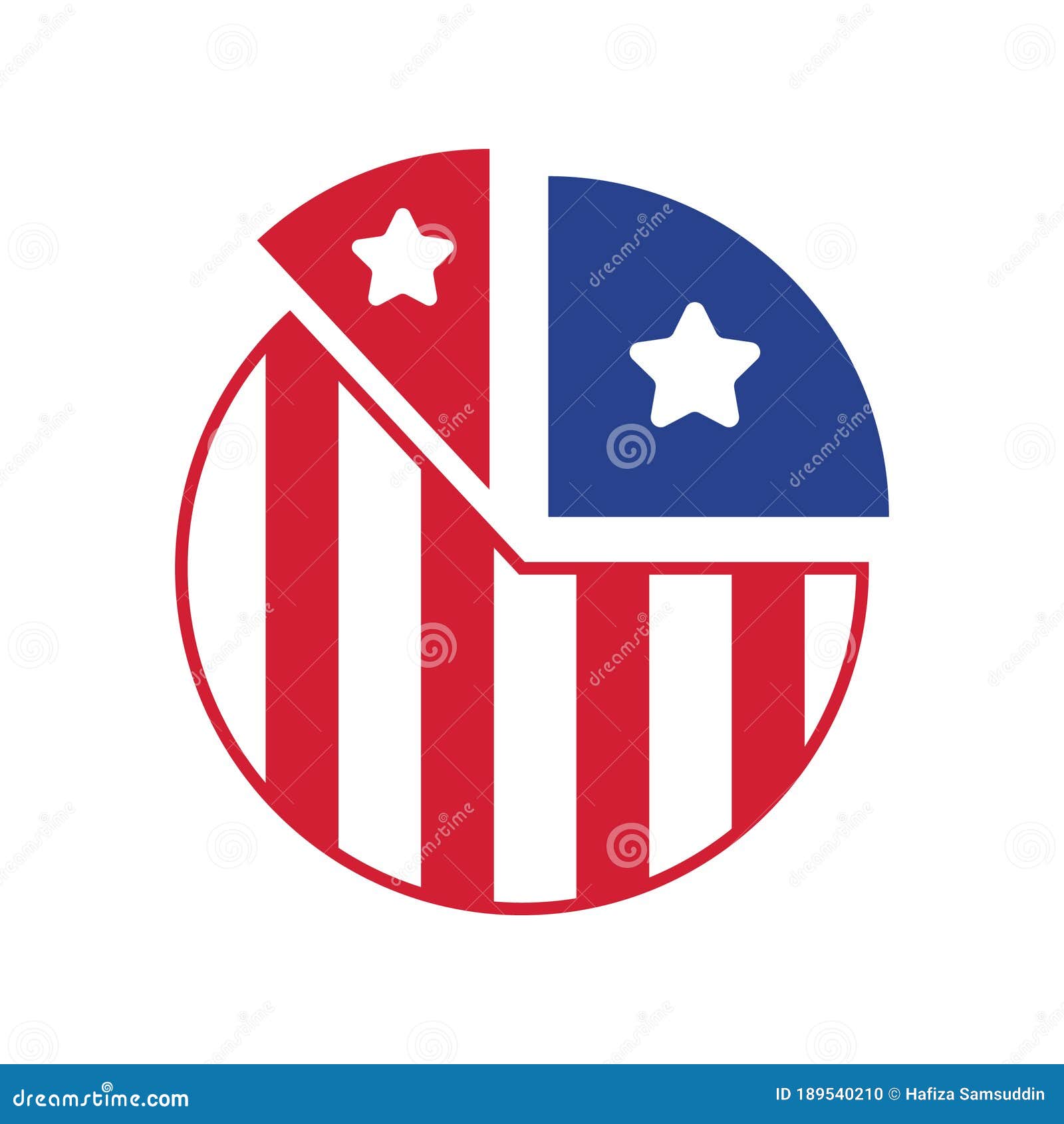 Usa Voting Pie Chart. Vector Illustration Decorative Design Stock ...