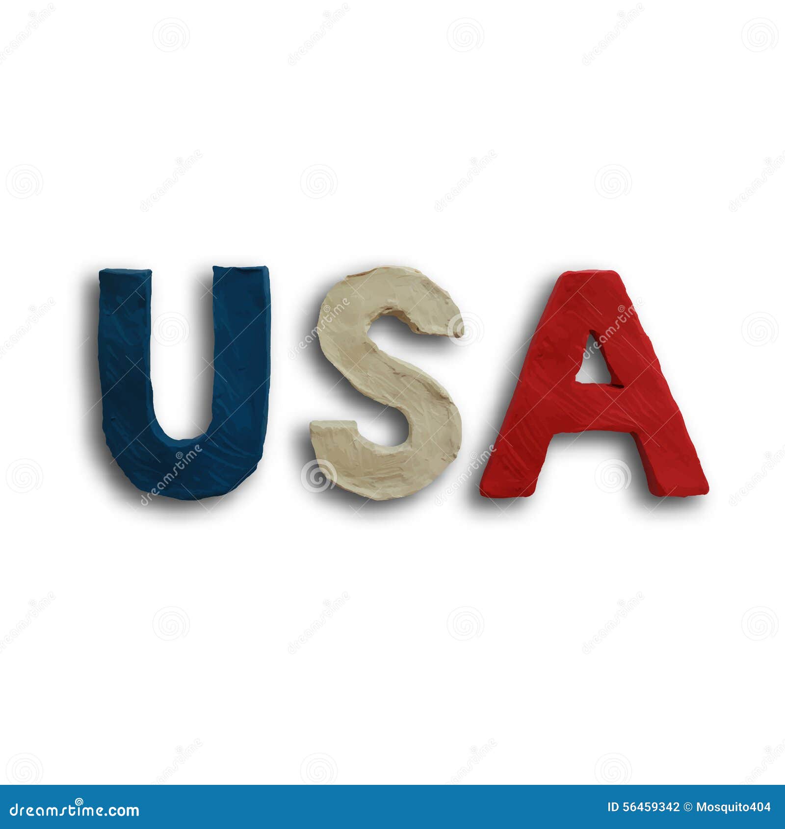USA Word Text Vector stock vector. Illustration of plasticine - 56459342