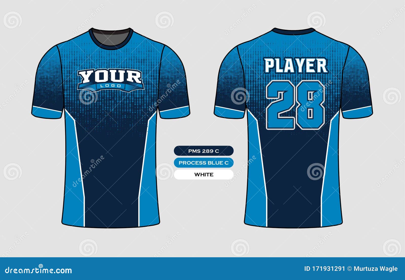 Unique Halftone Effect Design Team Jersey Stock Vector - Illustration ...