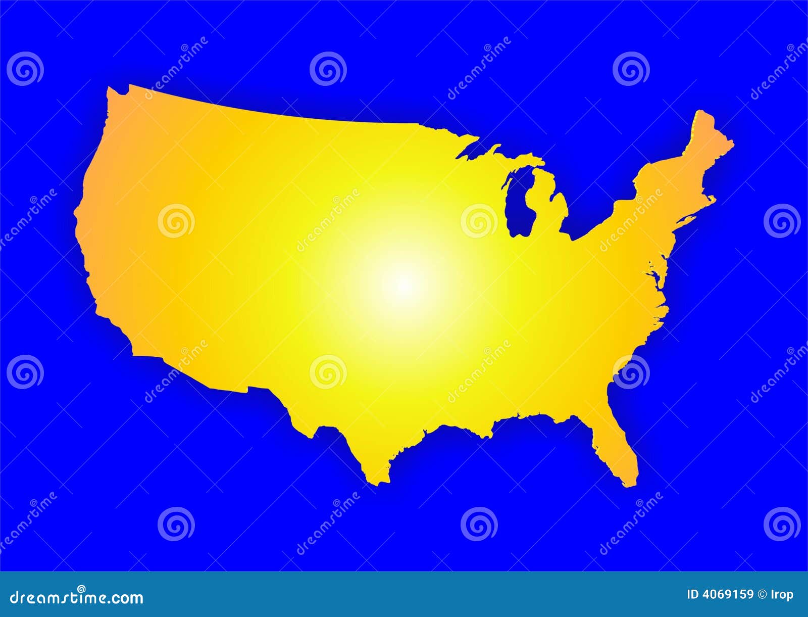 USA yellow map stock illustration. Illustration of maryland - 4069159