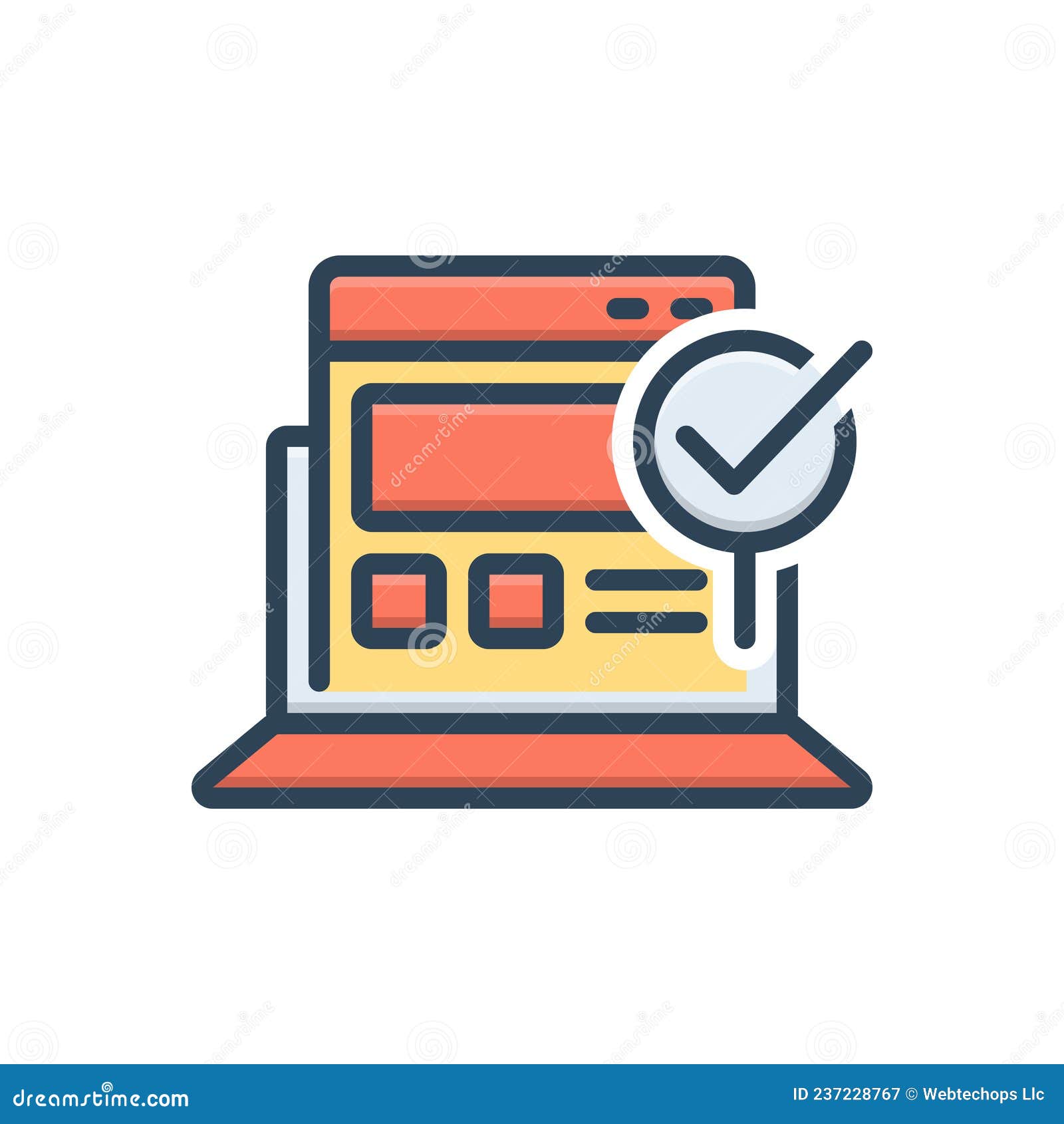 Color Illustration Icon for Usability Control, Process and Organization ...
