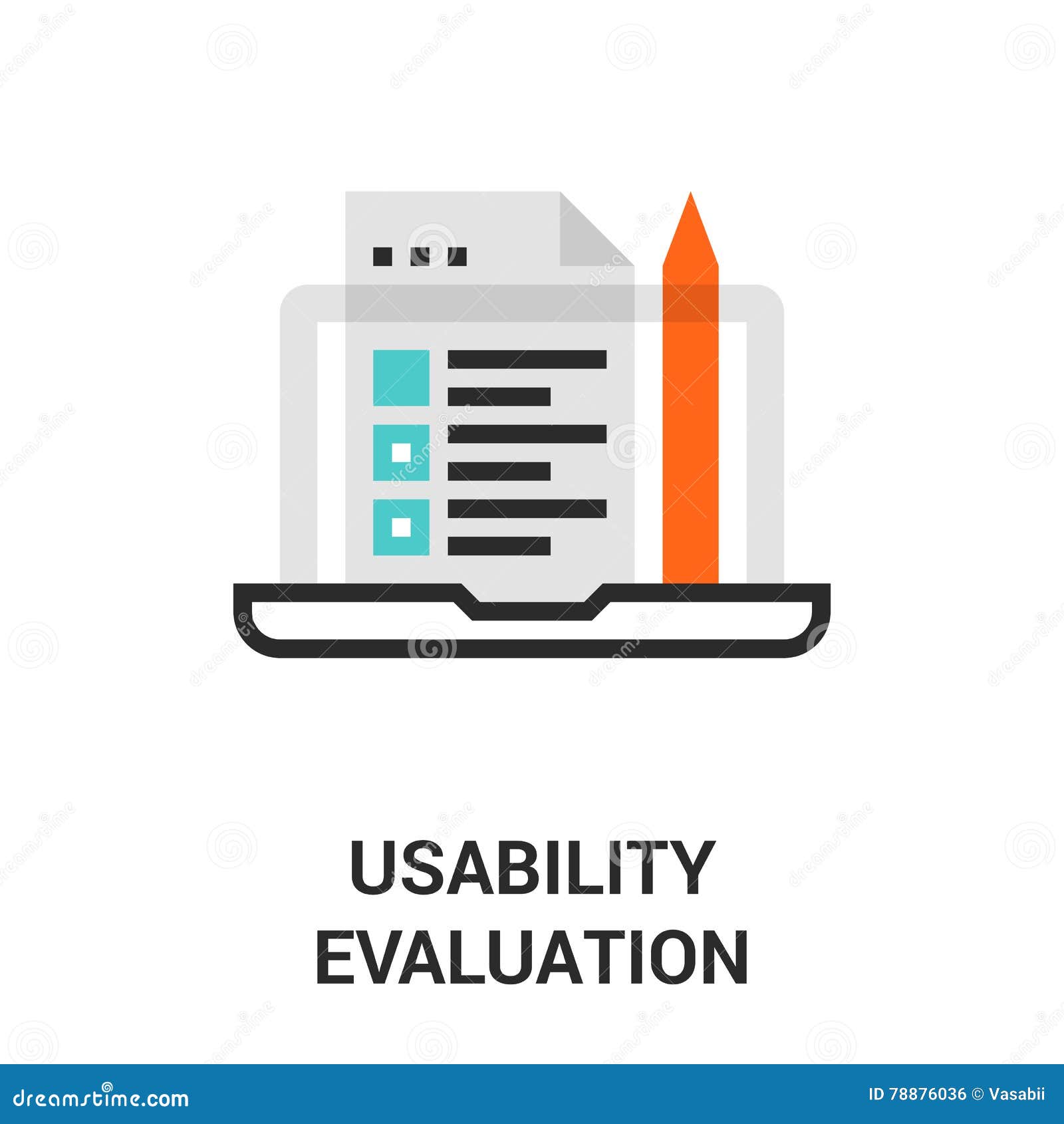 Usability evaluation icon stock vector. Illustration of checklist ...