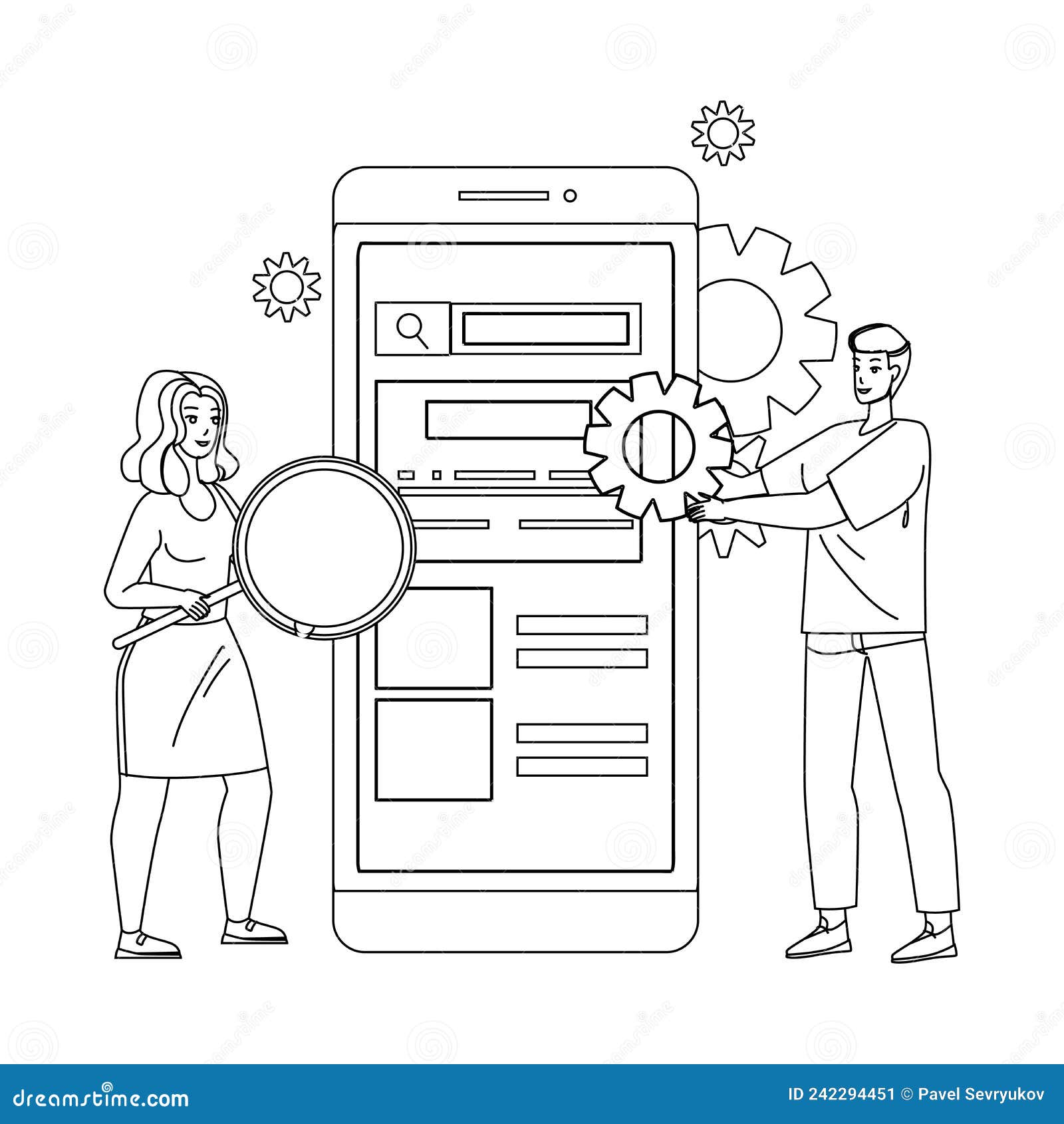 Developers Drawing Chart, Monitoring Applications. Computing Resourses ...