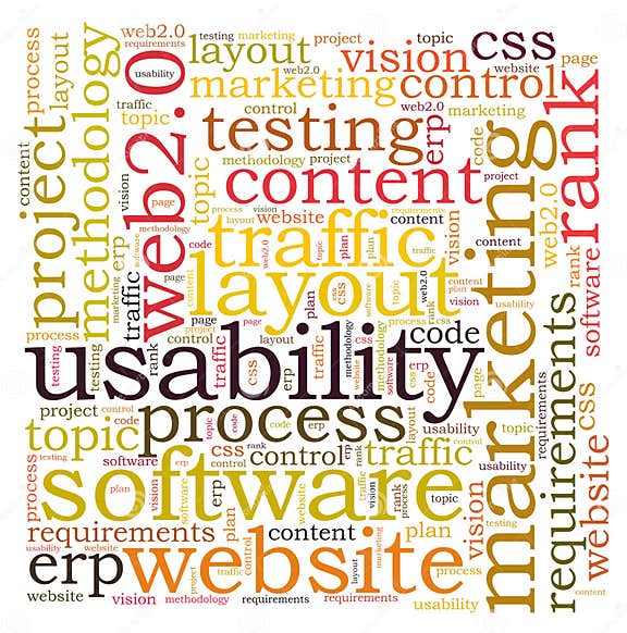 Usability word cloud stock illustration. Illustration of web2 - 38707310
