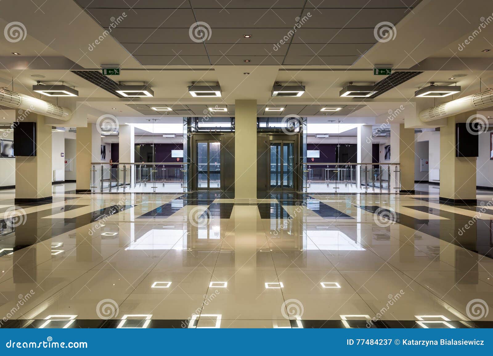 View From Elevator For Facade Work. Art. View From Angle Of Descending ...