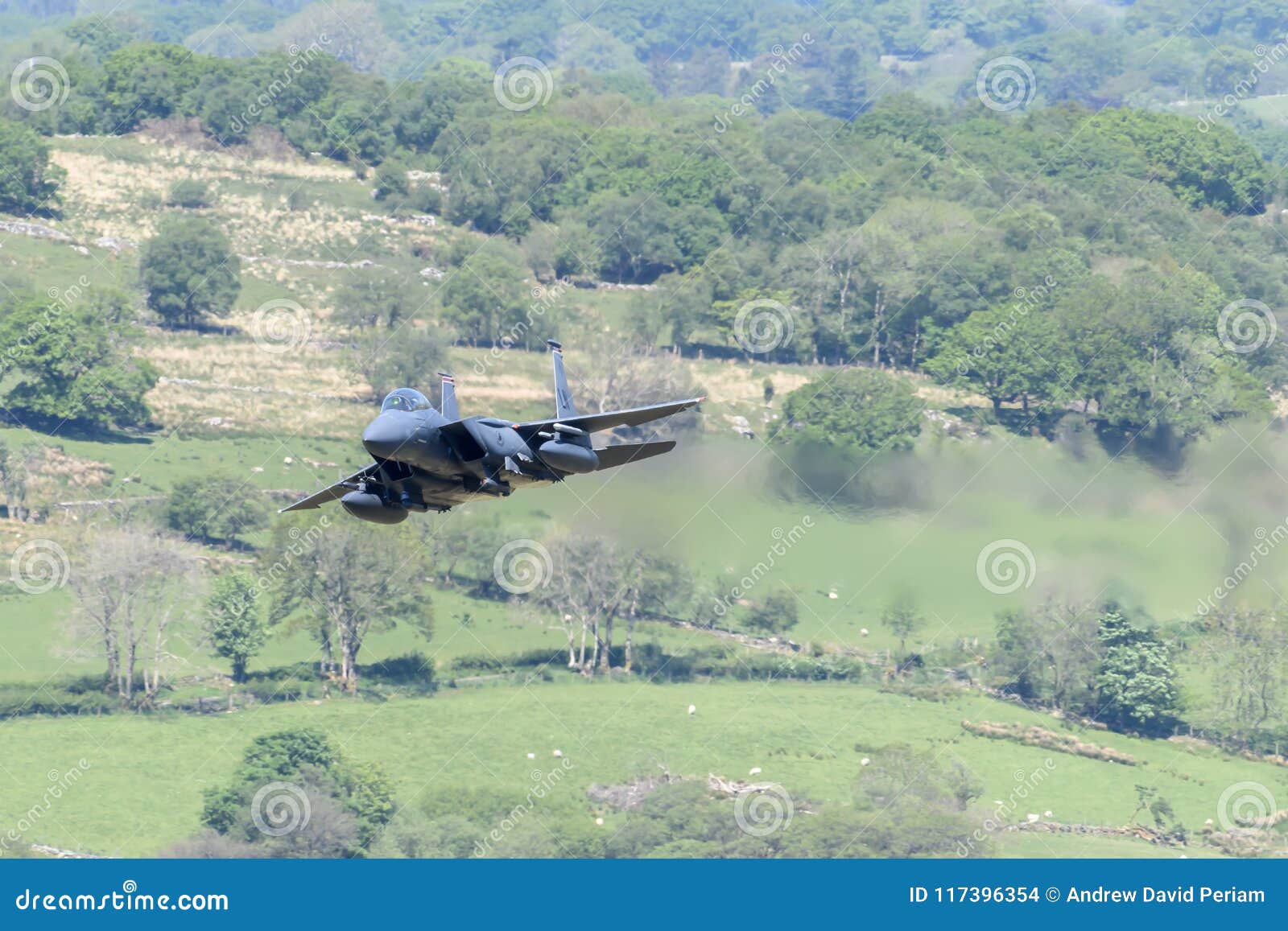 USAF F-15E Strike Eagle Flying through the Mach Loop Editorial Stock ...