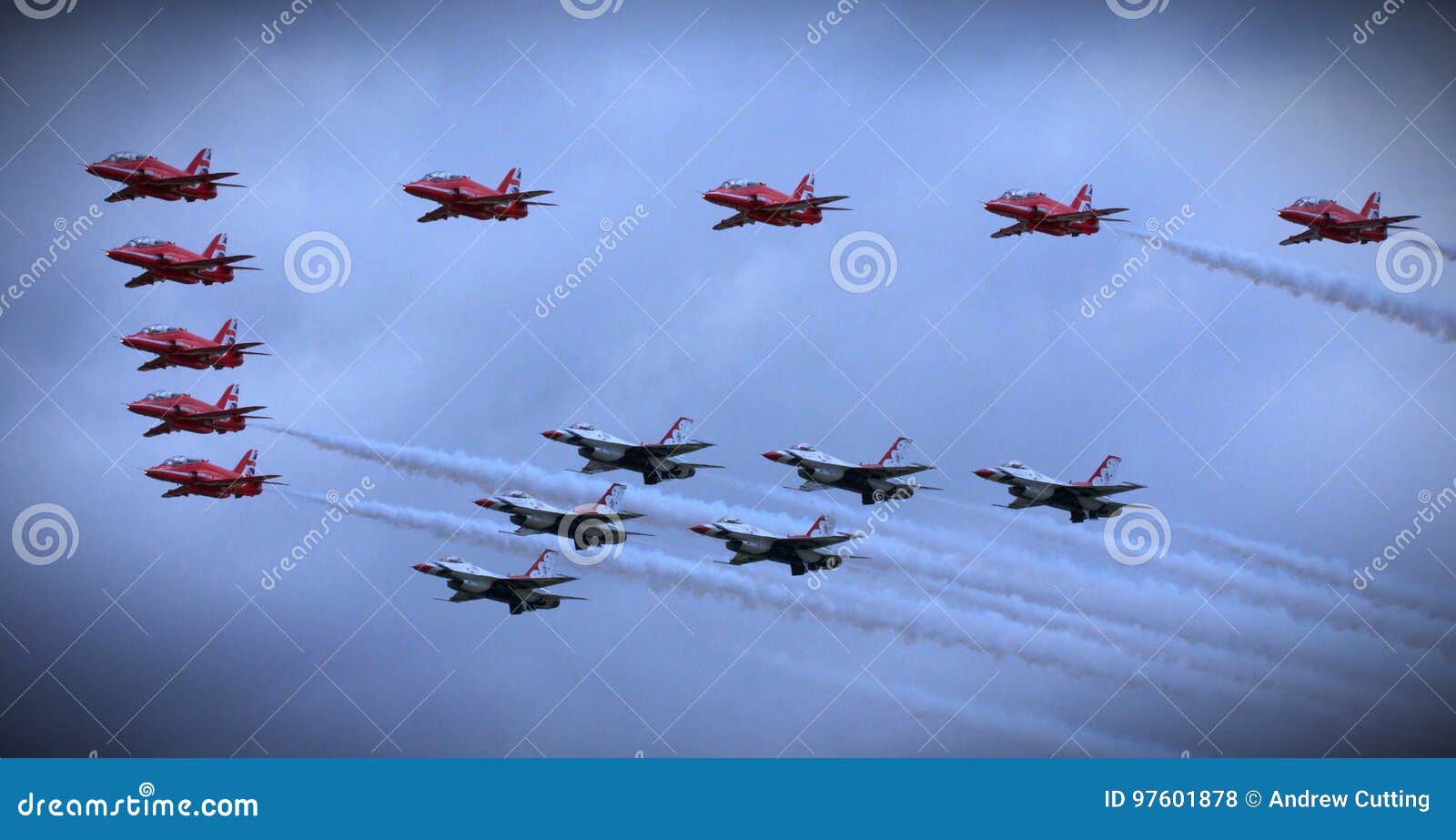 USAF ThunderBirds, RAF Red Arrows Editorial Stock Photo - Image of ...