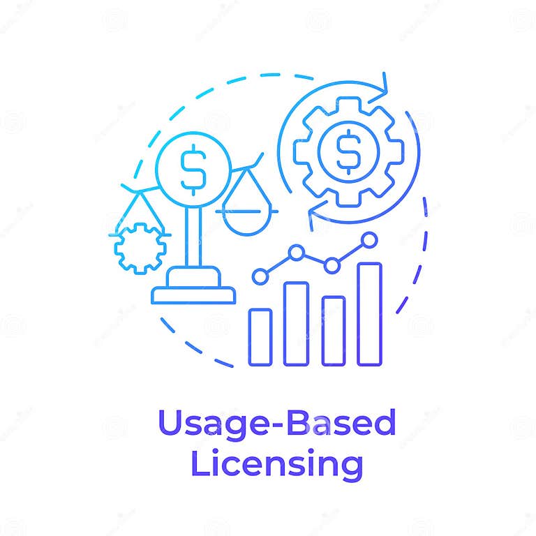 Usage-based Licensing Blue Gradient Concept Icon Stock Vector ...