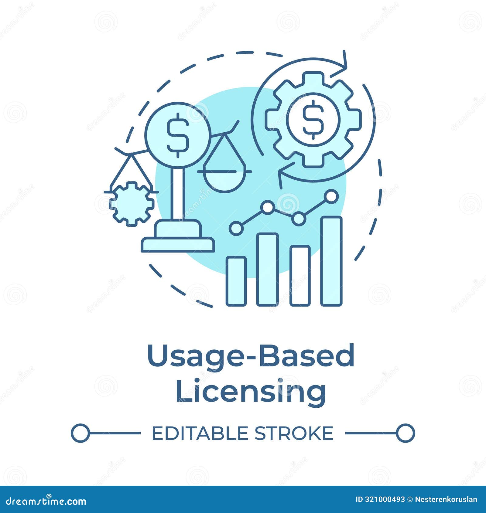 Usage-based Licensing Soft Blue Concept Icon Stock Vector ...