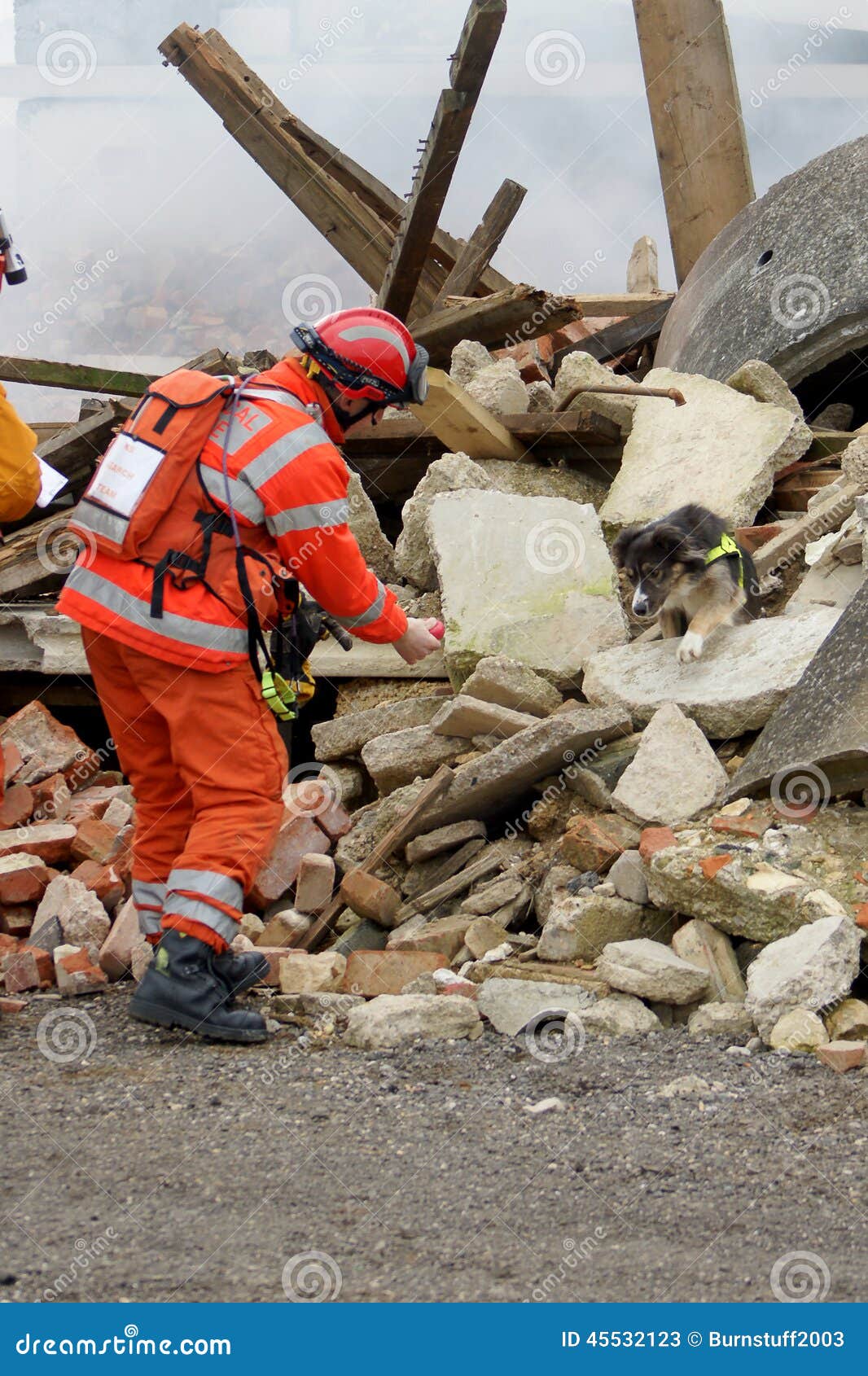 USAR Fire Fighter at Building Collapse Editorial Stock Photo - Image of ...