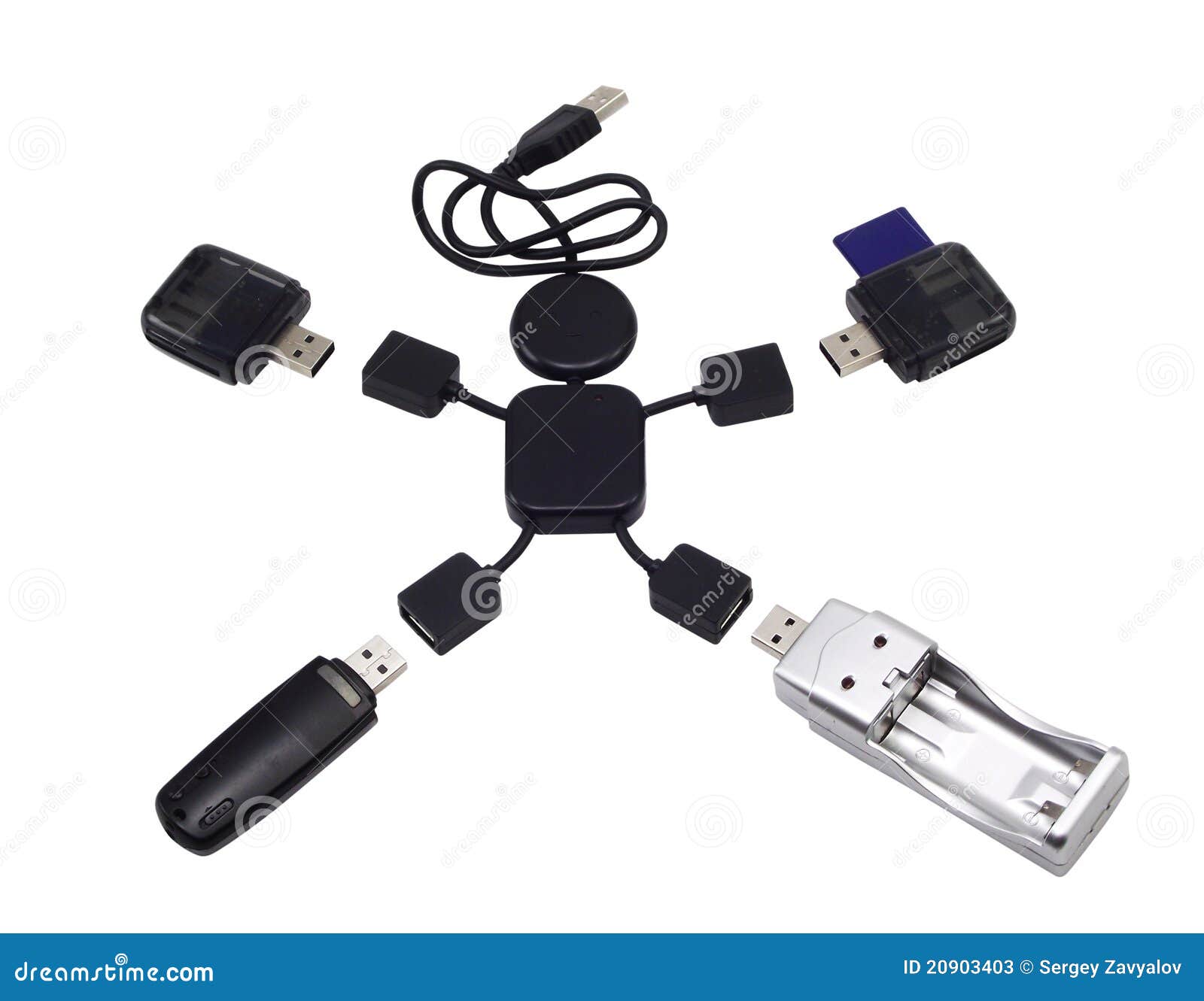 USB 2.0 Hub in the Form of the Little Man Stock Image - Image of ...