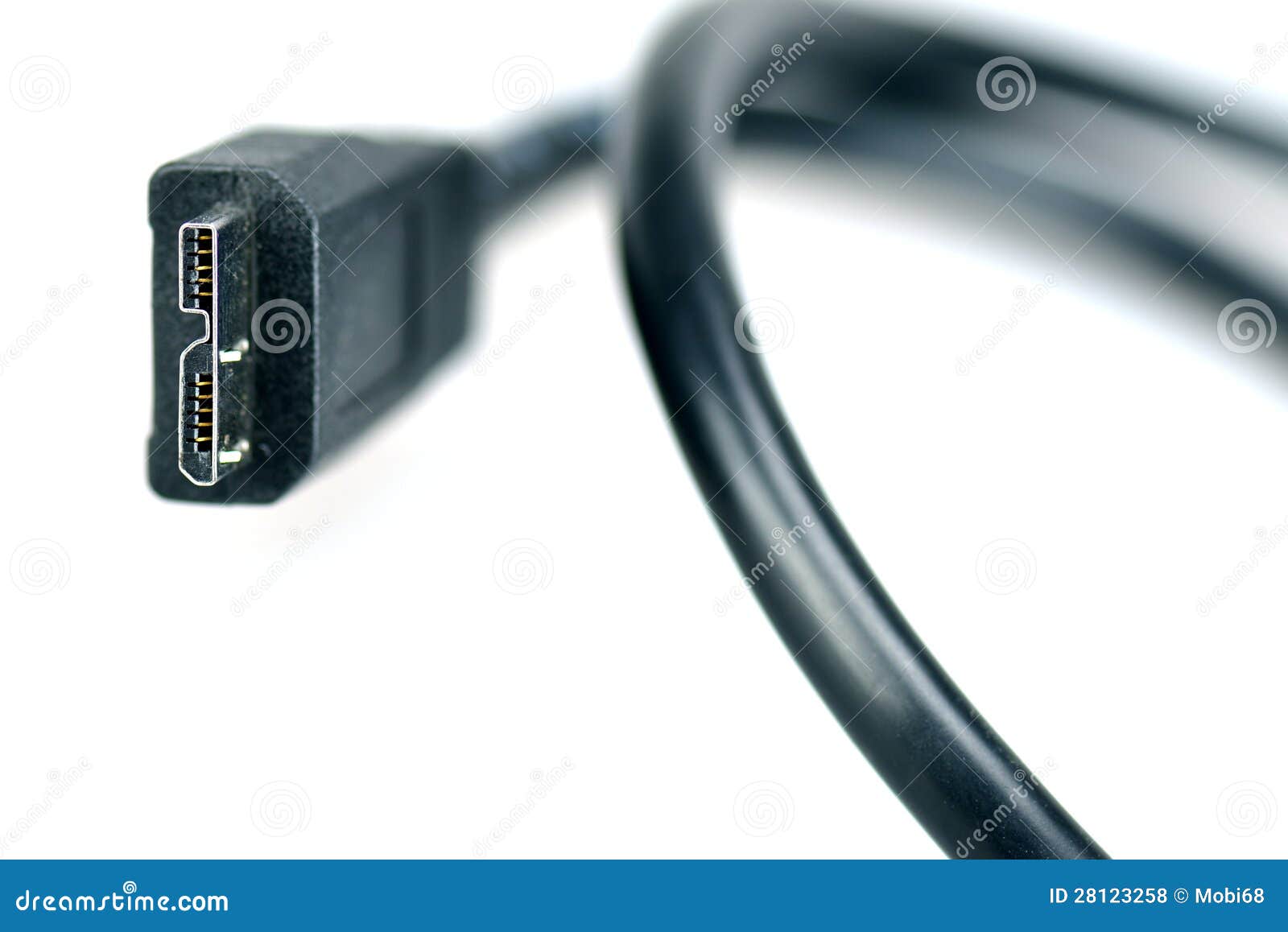 USB 3.0 Micro-B plug stock photo. Image of transfer, cable - 28123258