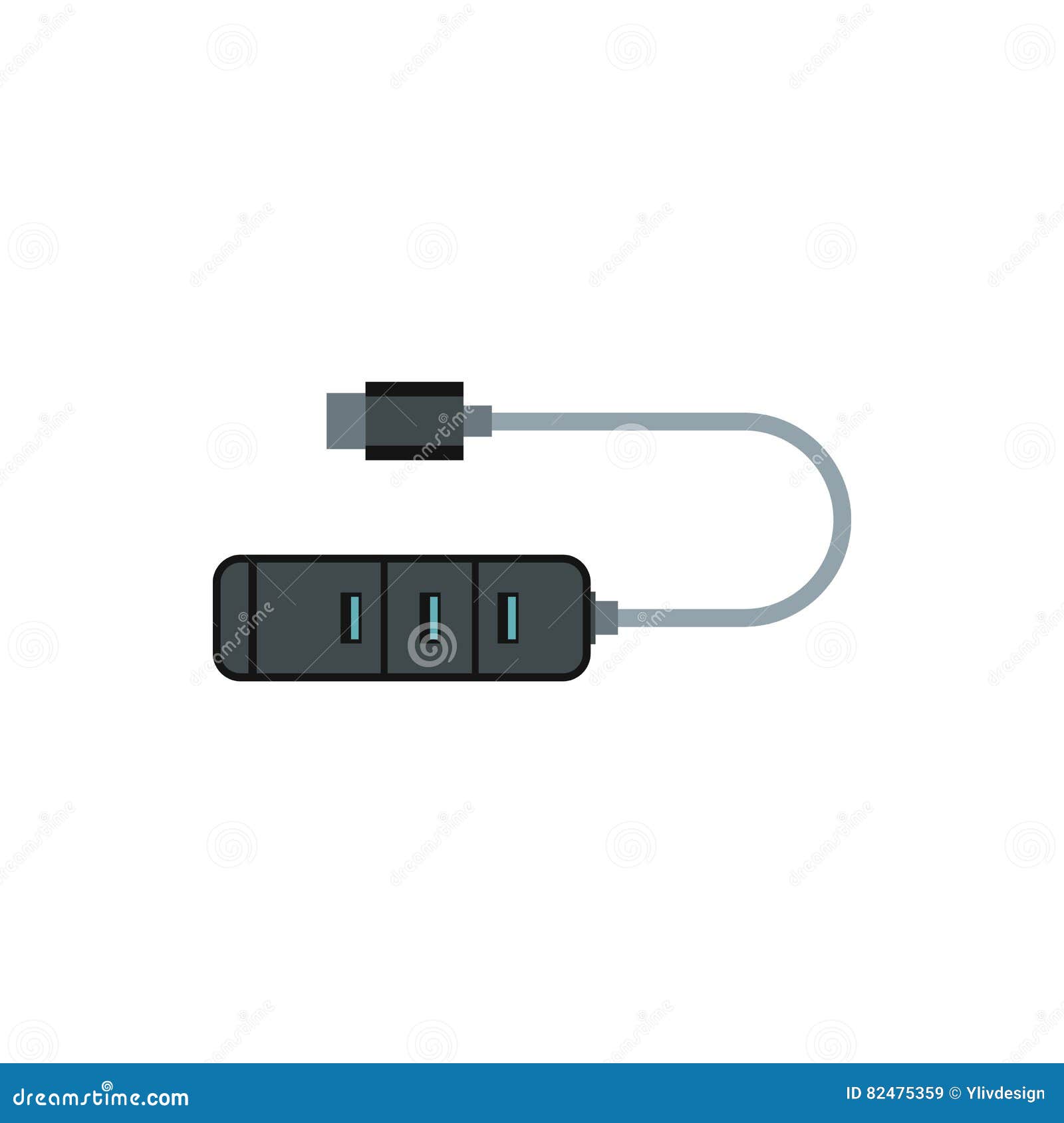 USB Adapter Connectors Icon, Flat Style Stock Vector - Illustration of ...
