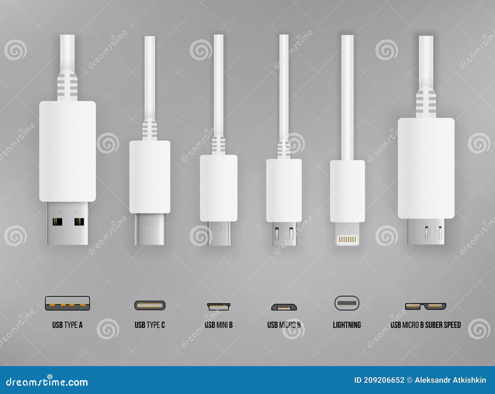 USB all type stock vector. Illustration of laptop, cable - 209206652
