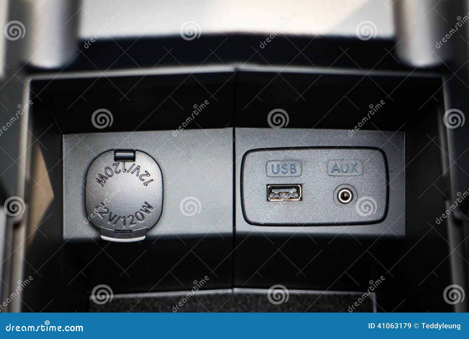 USB and Audio-in in car stock image. Image of vehicle - 41063179