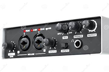 USB Audio Interface Front Panel with Volume. Stock Image - Image of ...