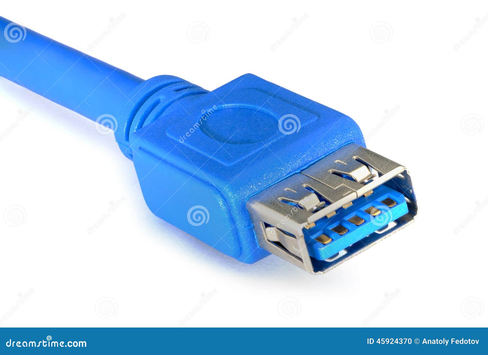 Usb Azul 3 0 Cabos Isolados No Fundo Branco Foto de Stock - Imagem de ...