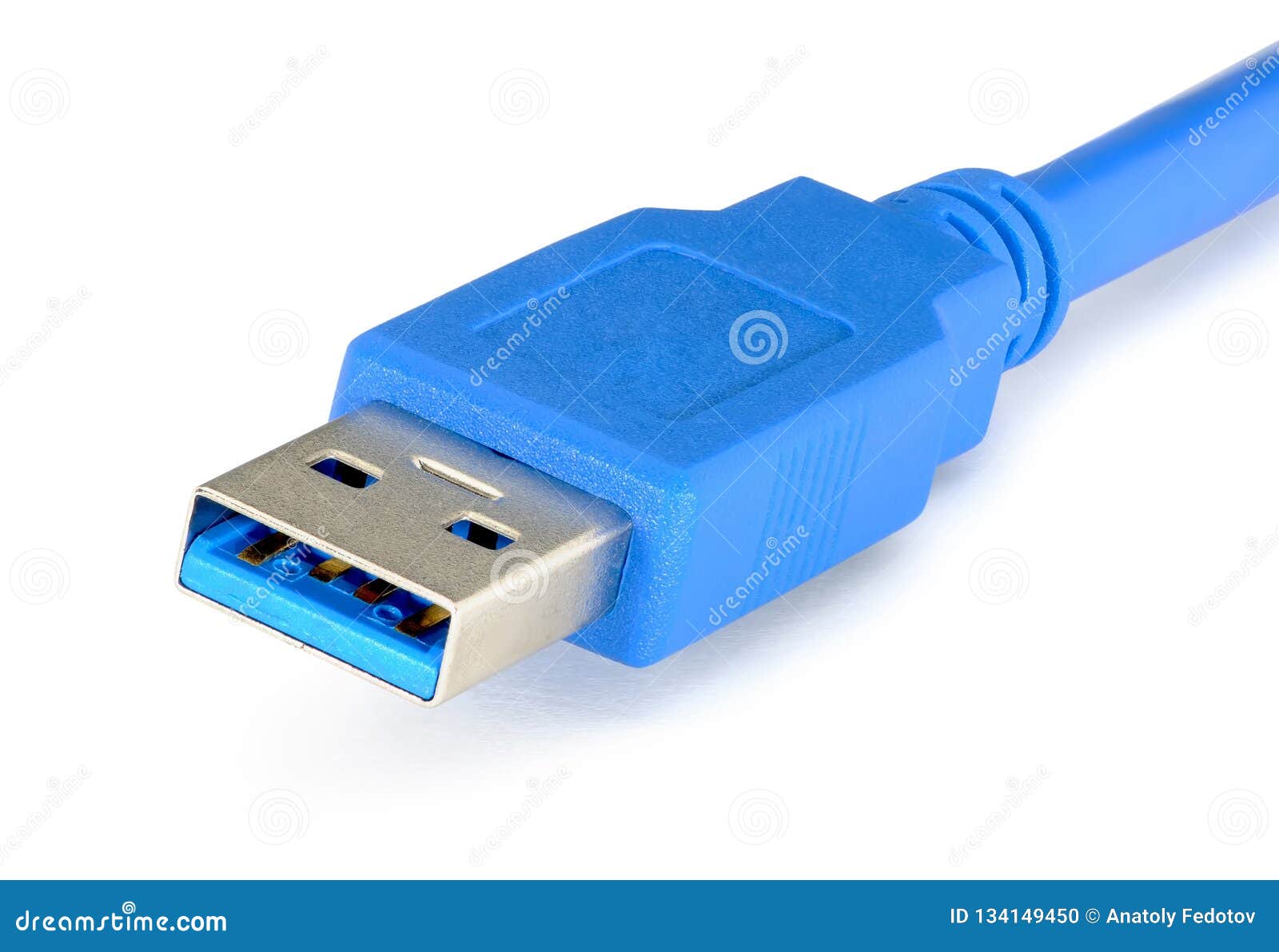 Usb 3.0 Blue Cable is Isolated on White Background Stock Photo - Image ...
