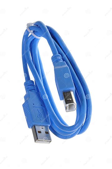 Usb blue computer cable stock image. Image of computer - 27952005