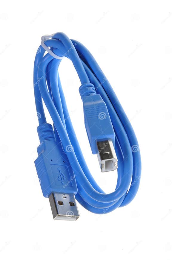 Usb blue computer cable stock image. Image of computer - 27952005