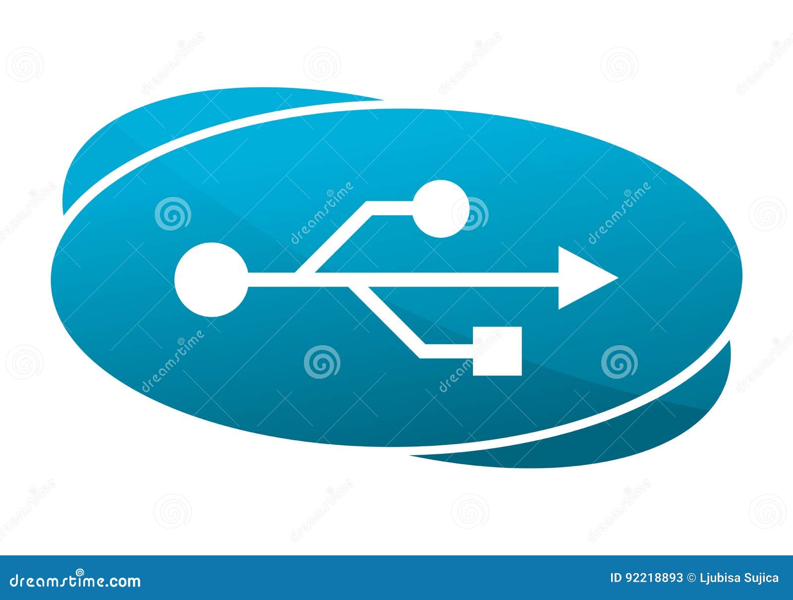 USB blue icon stock vector. Illustration of element, black - 92218893