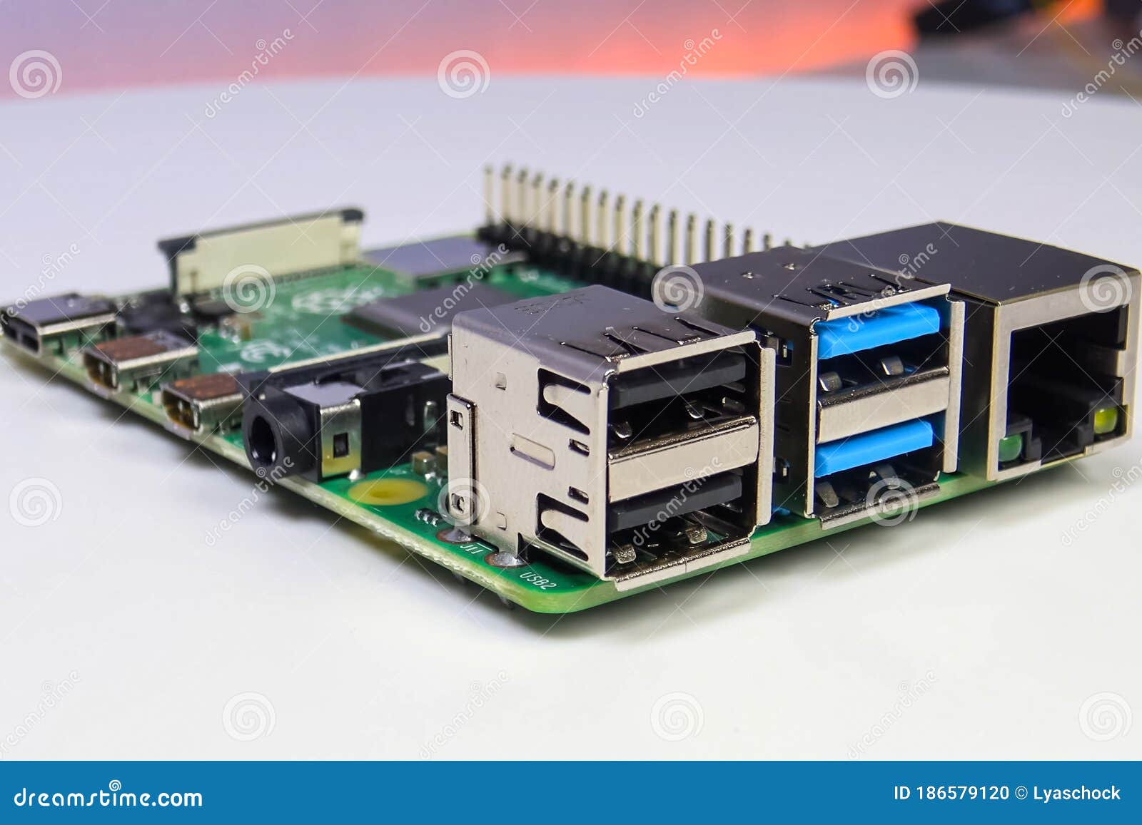 USB on the Board of Minicomputer. Computer Components Stock Photo ...