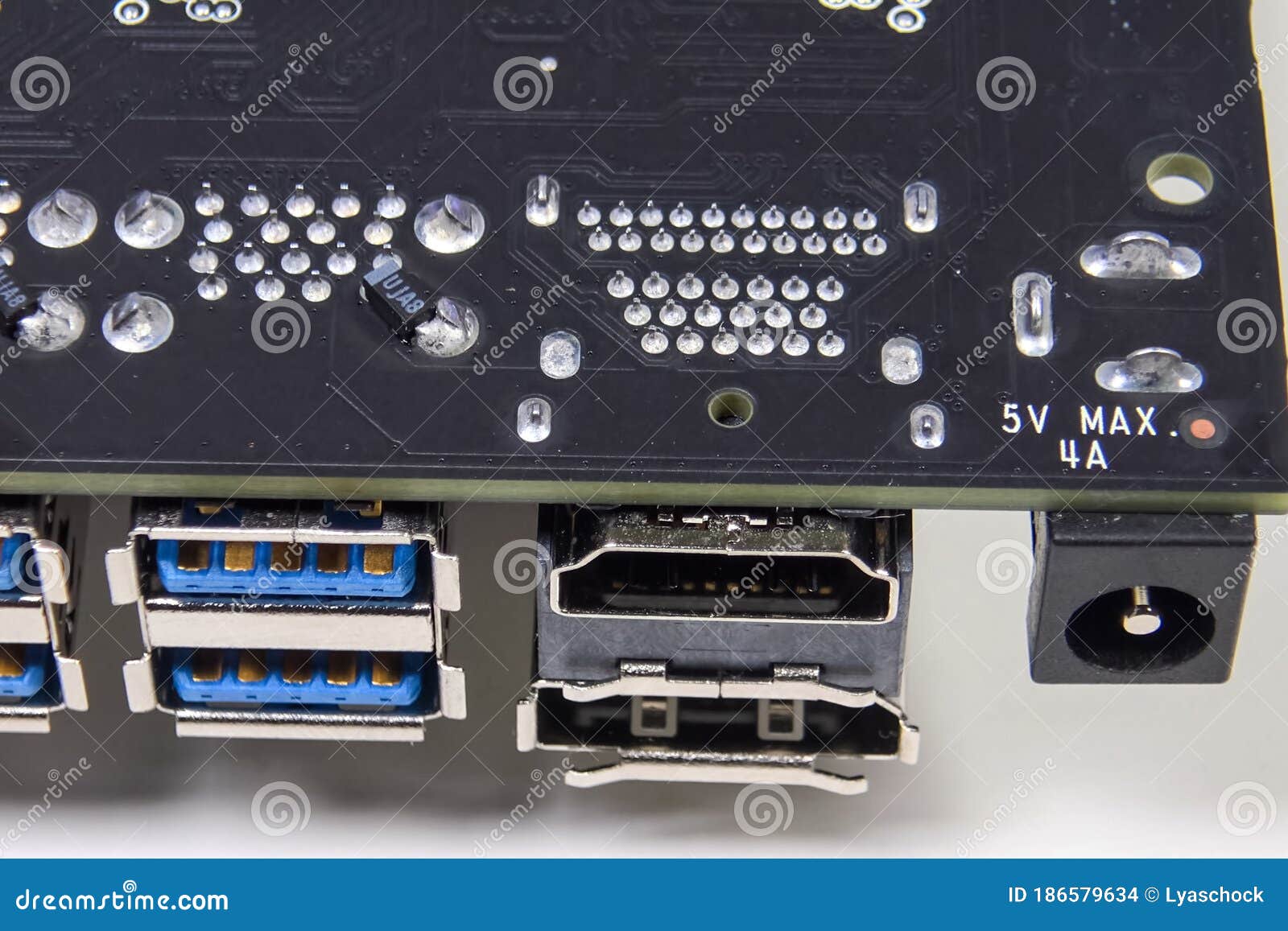 USB on the Board of Minicomputer. Computer Components Stock Photo ...