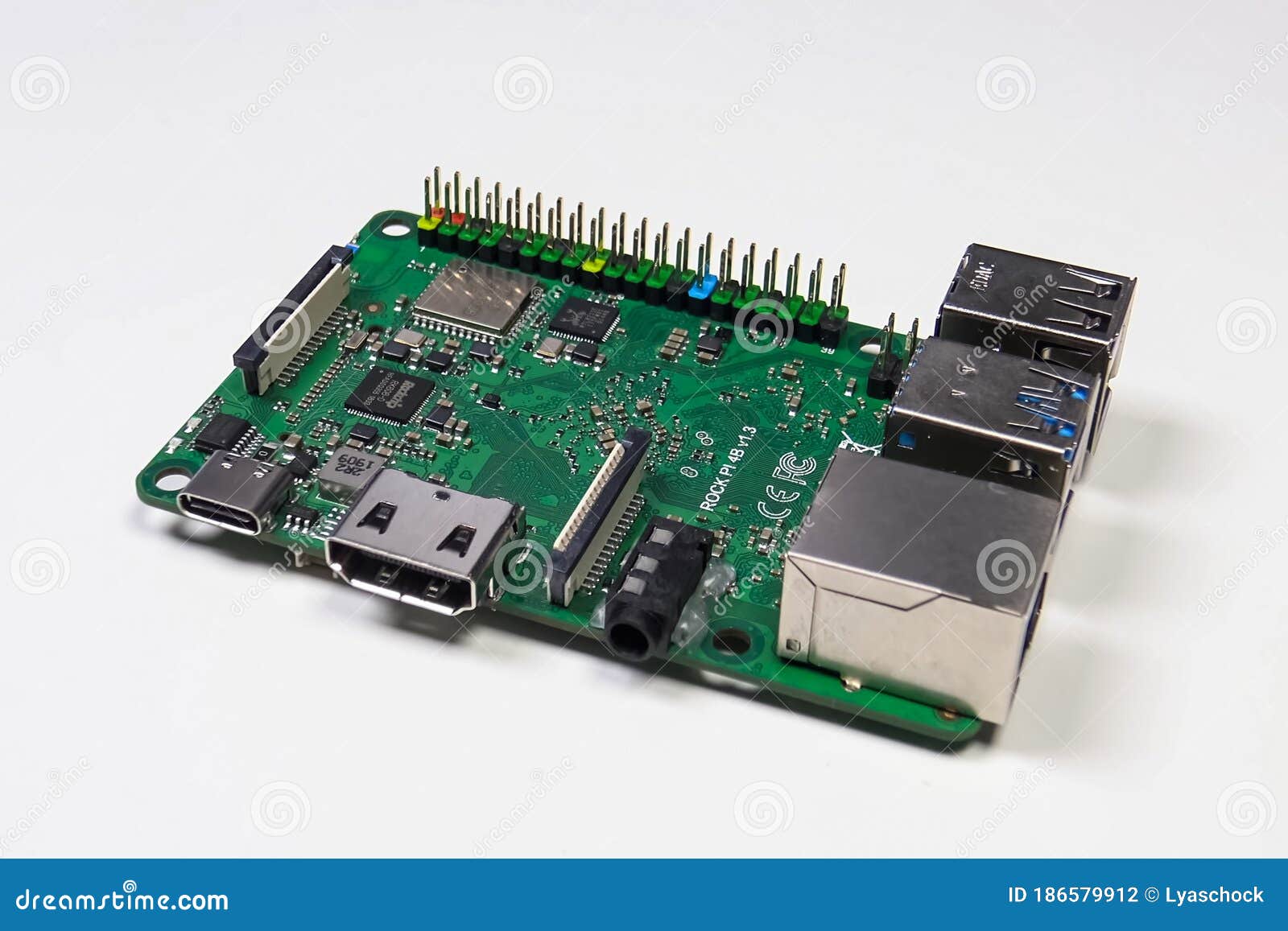 USB on the Board of Minicomputer. Computer Components Stock Photo ...