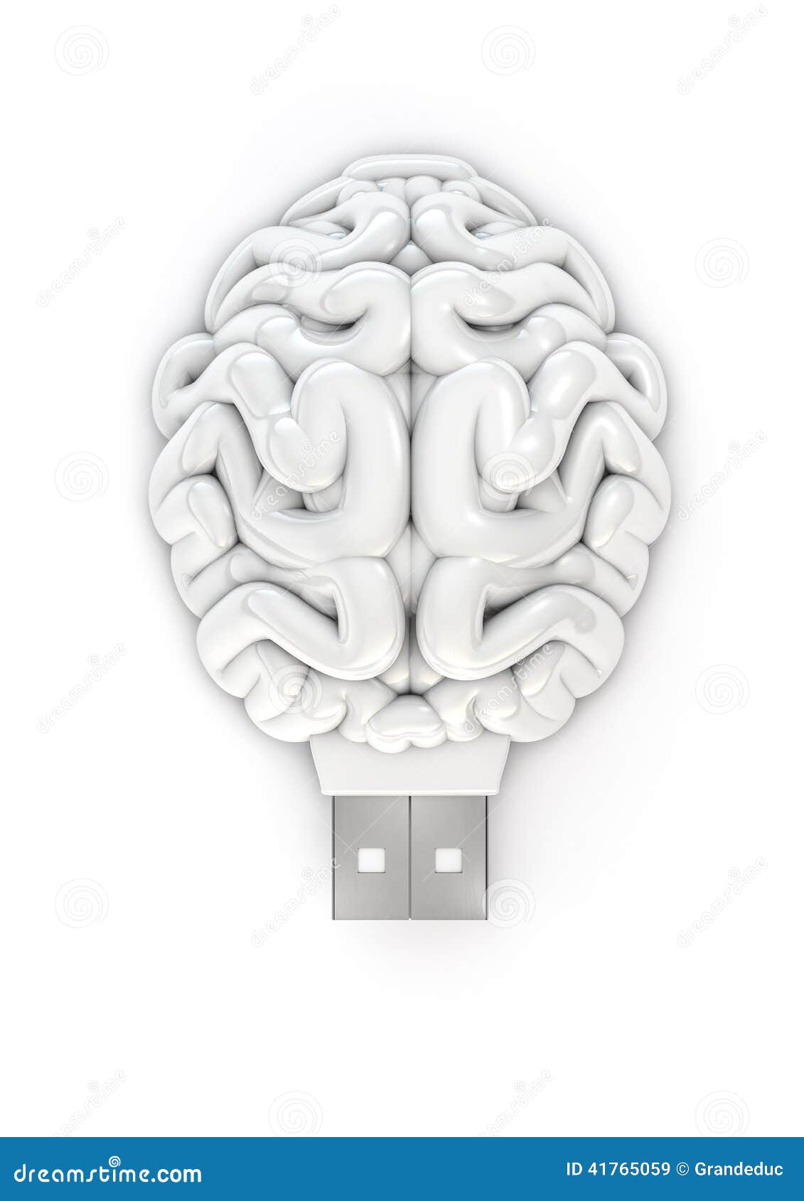 Usb brain stock illustration. Illustration of data, plug - 41765059