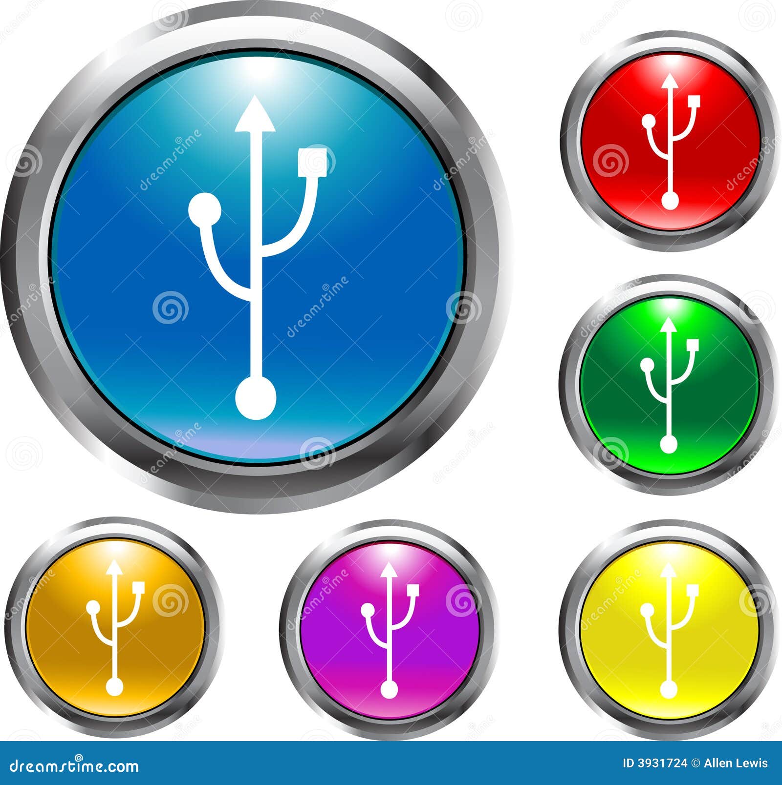 USB Buttons stock vector. Illustration of buttons, blue - 3931724