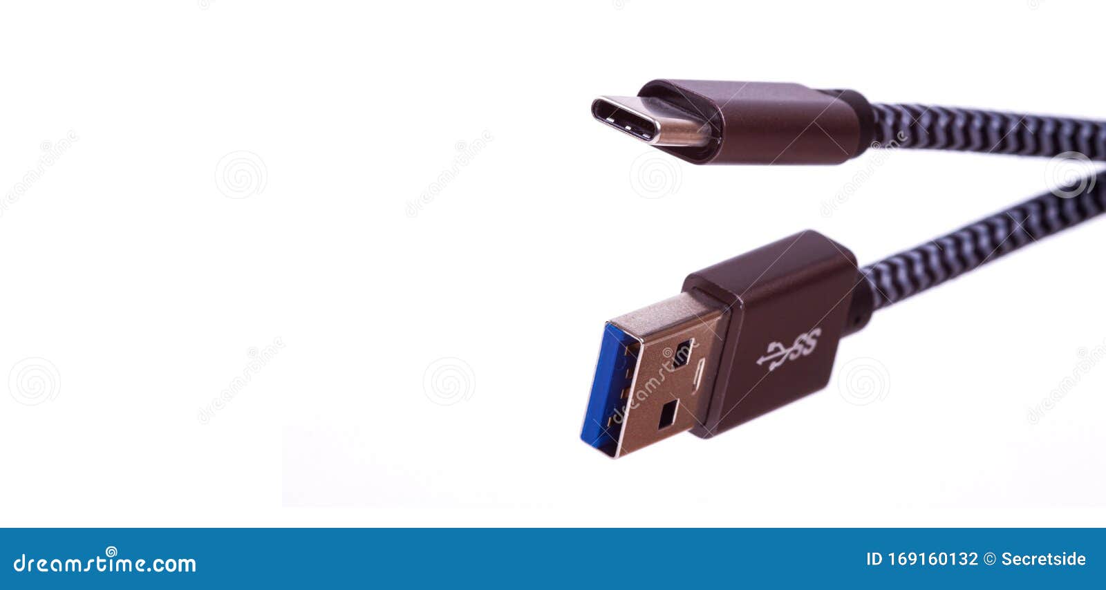 USB C Cable on White Background Stock Photo - Image of information ...