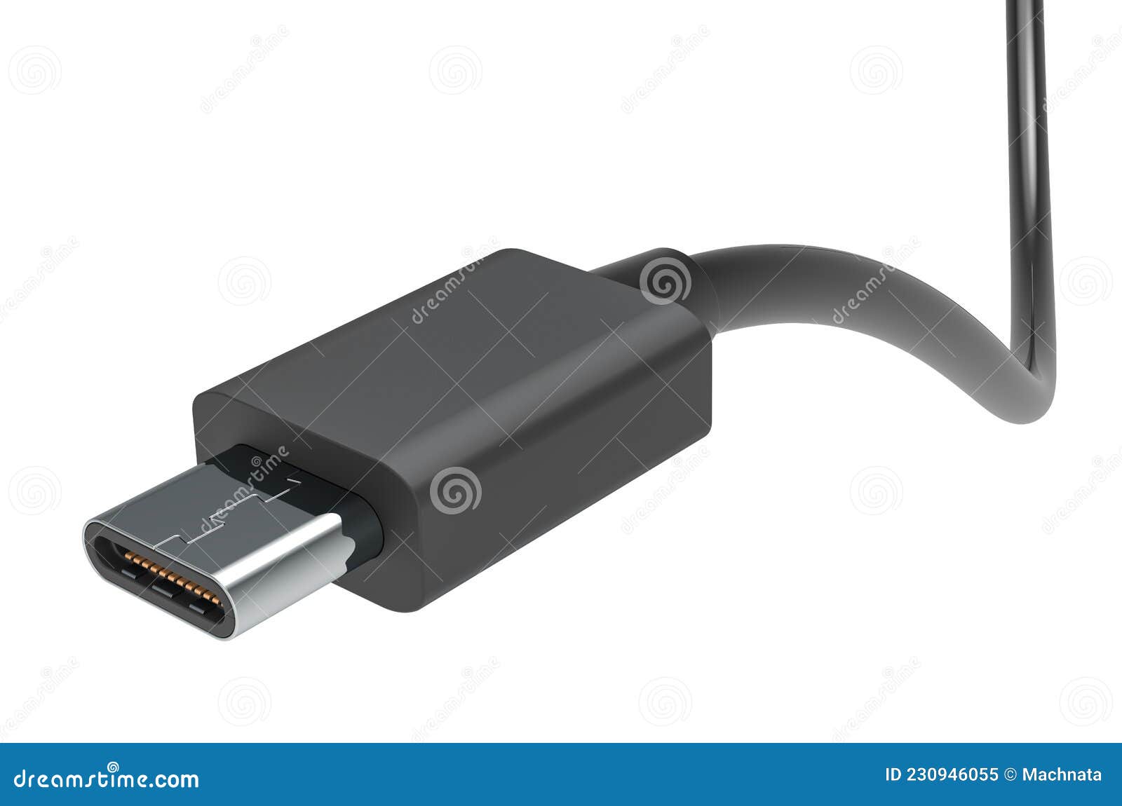 USB Cable Type-A And Type-C Plugs Isolated On Transparent Background ...