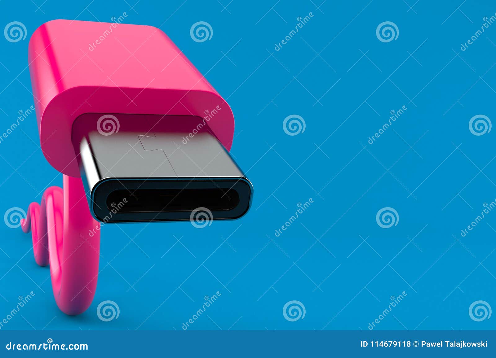 USB-C plug close-up stock illustration. Illustration of connect - 114679118