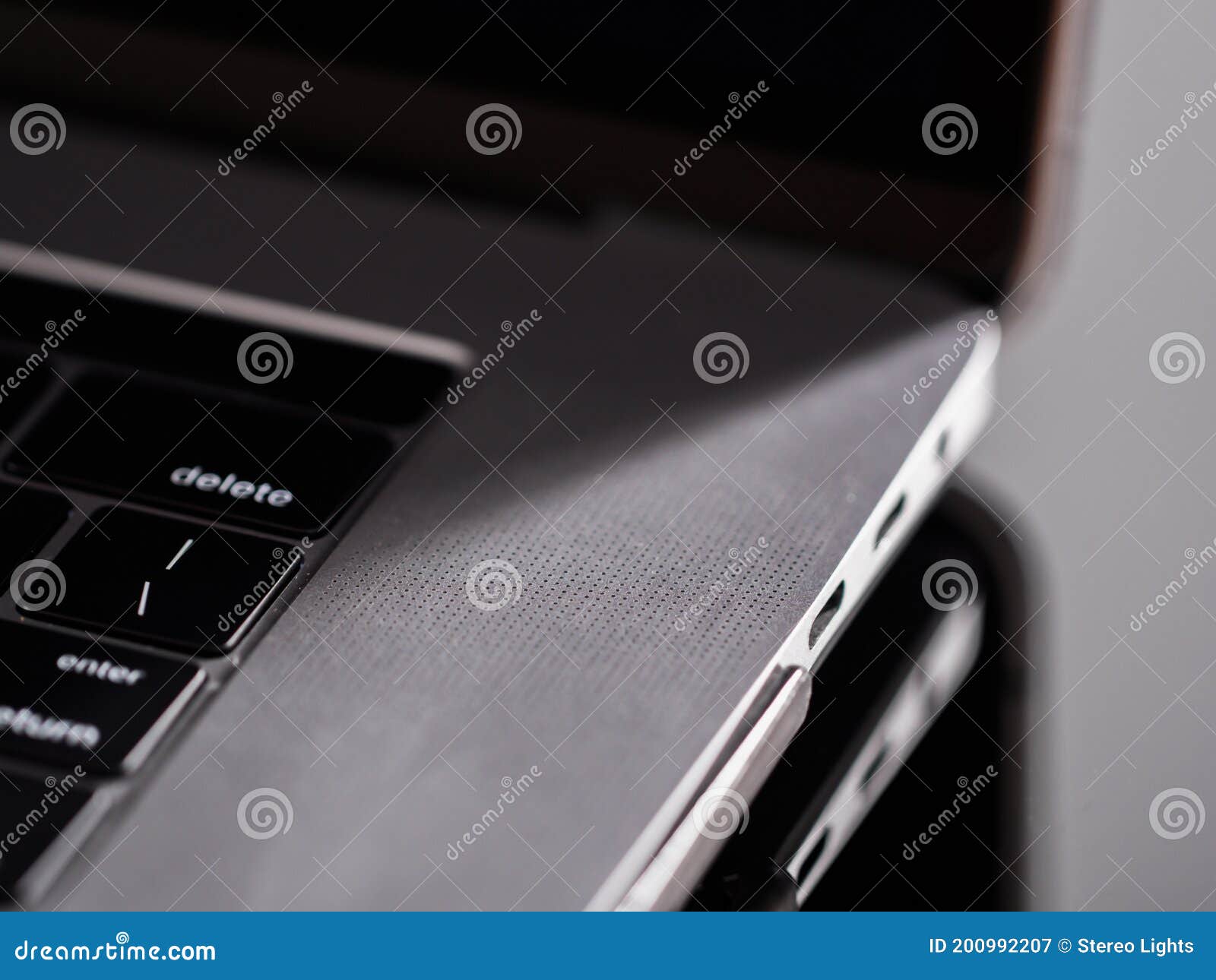 USB-C Port of a Gray Laptop Computer. Type C Fast Charging Ports ...