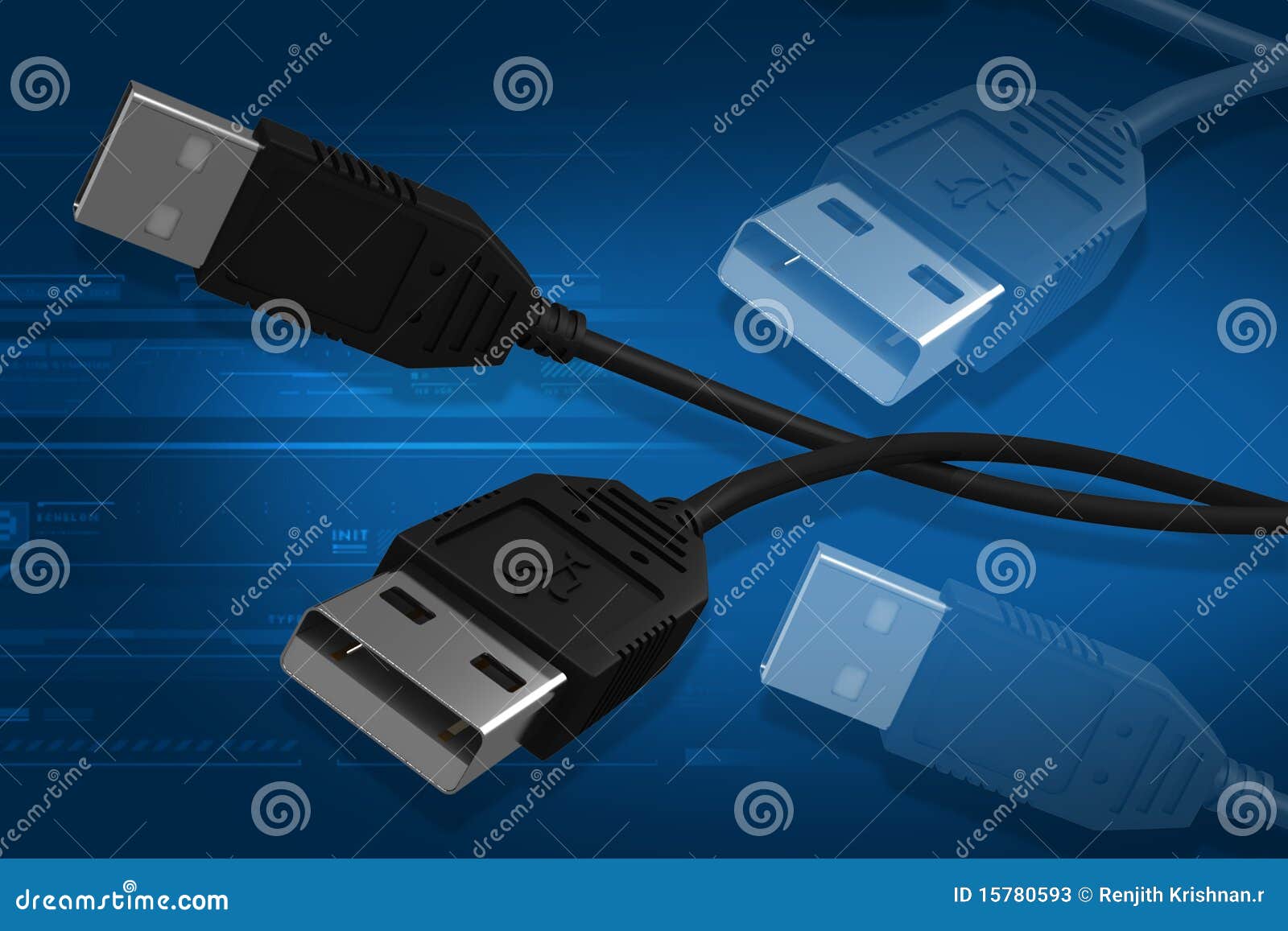 USB cable stock illustration. Illustration of electric - 15780593