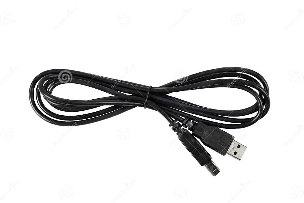 USB cable black twisted stock image. Image of industry - 78718707