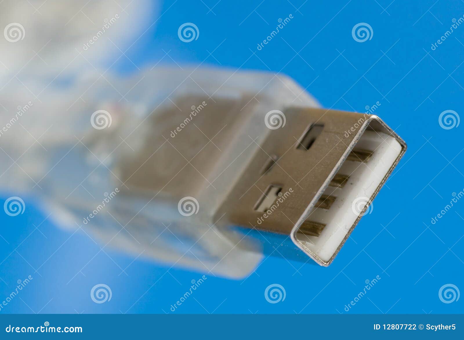 USB cable on blue stock photo. Image of computer, selective - 12807722