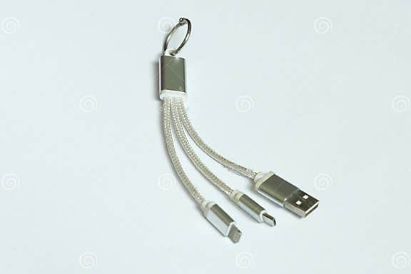 USB Cable for Both Android and Ios Platform Mobile Phone Isolated on ...