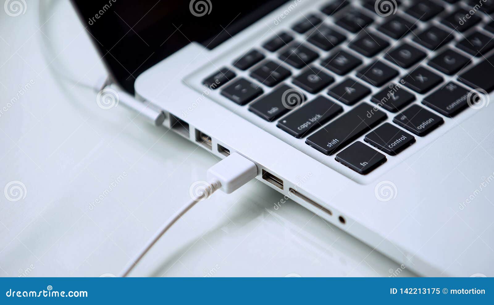 Usb Cable Connected To Laptop, Modern Personal Computer, Office ...