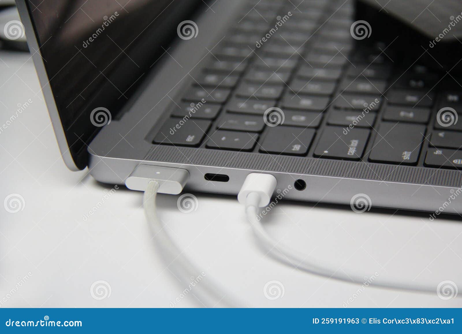 Usb Cable Connected To Laptop, Modern Personal Computer, Stock Image ...