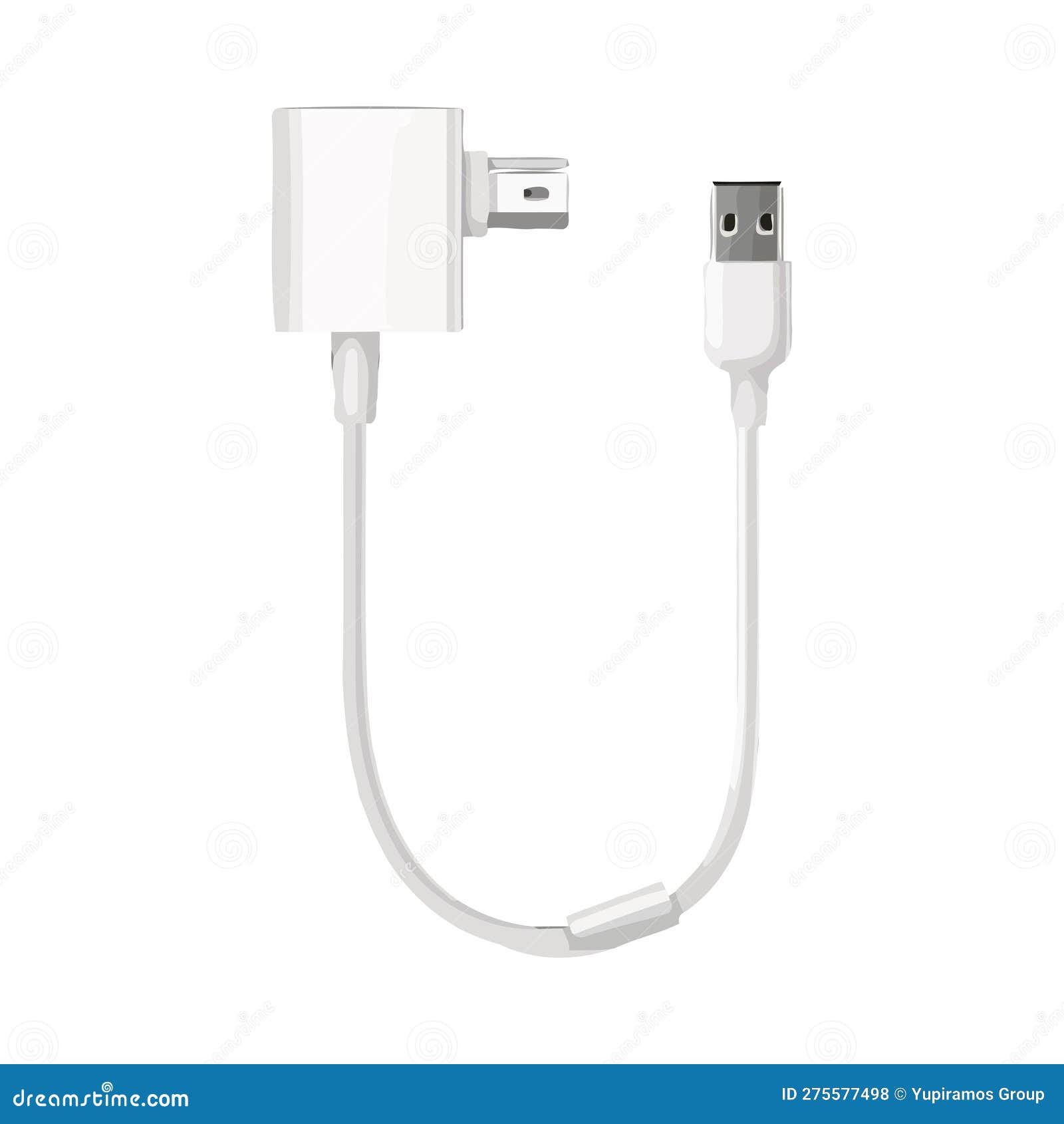 USB Cable Connection Isolated in White Illustration Stock Vector ...