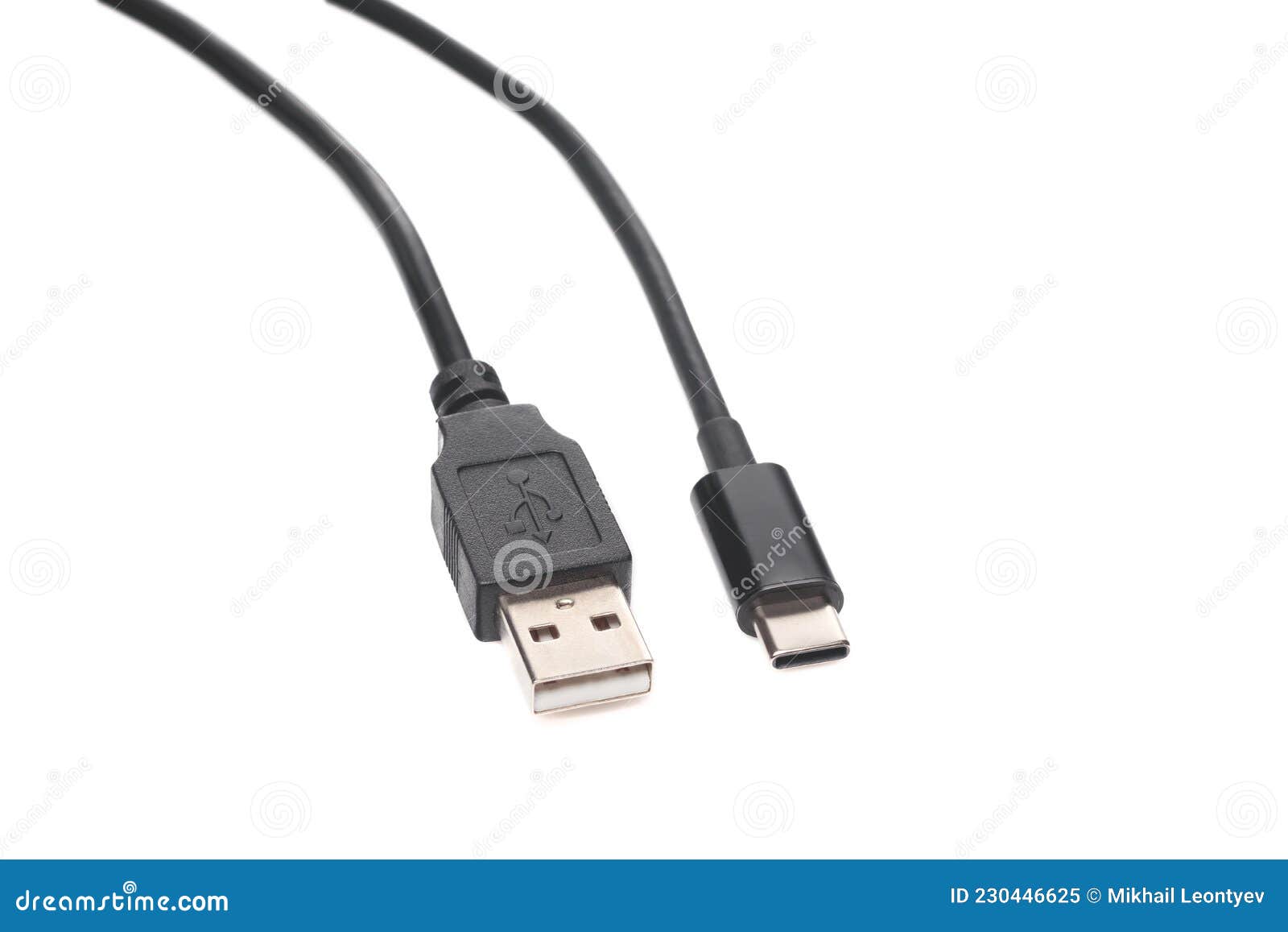 Usb Cable Connector Cord Isolated on White Background Stock Image ...