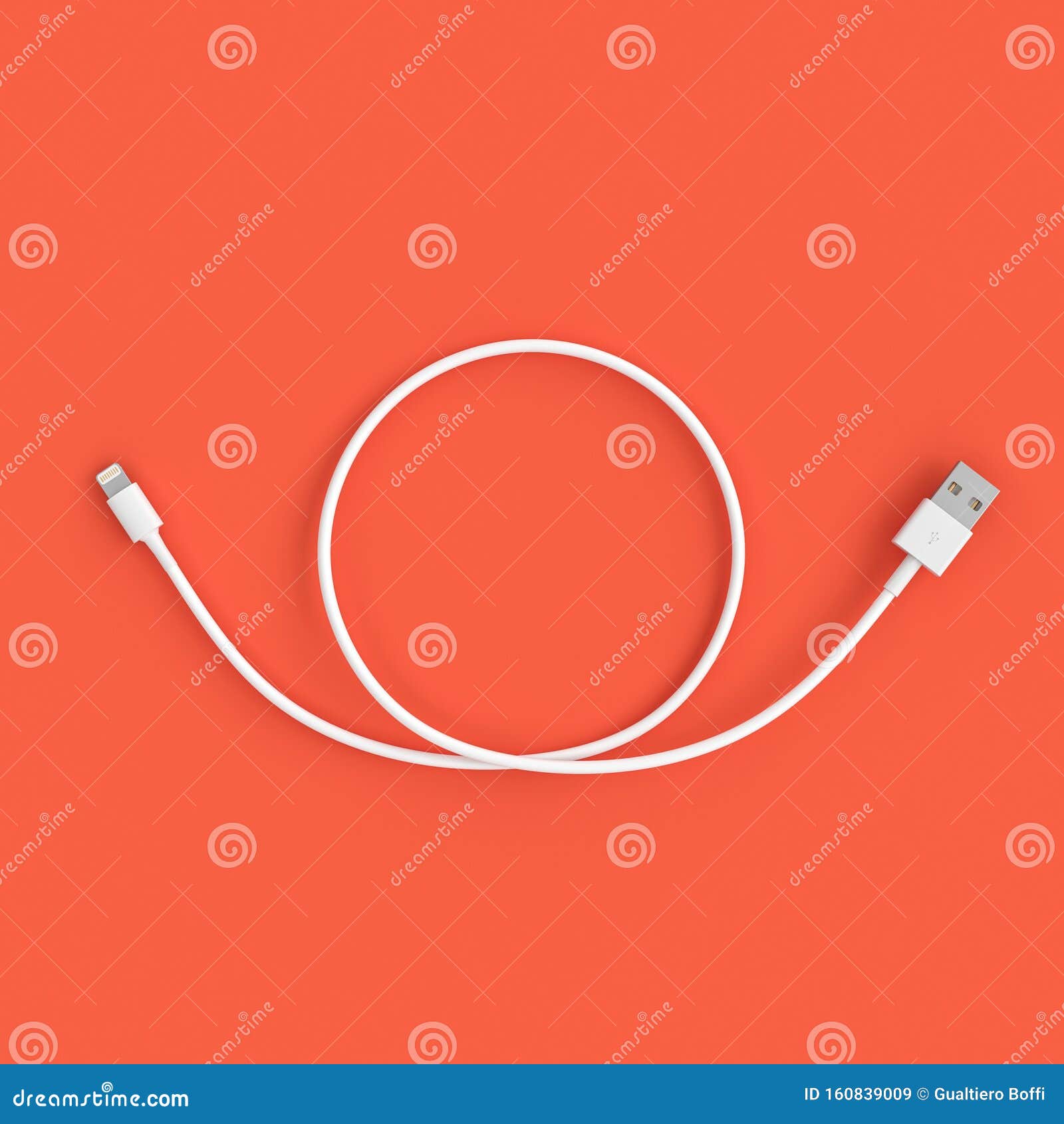 Usb Cable on a Coral Background Stock Image - Image of port, isolated ...