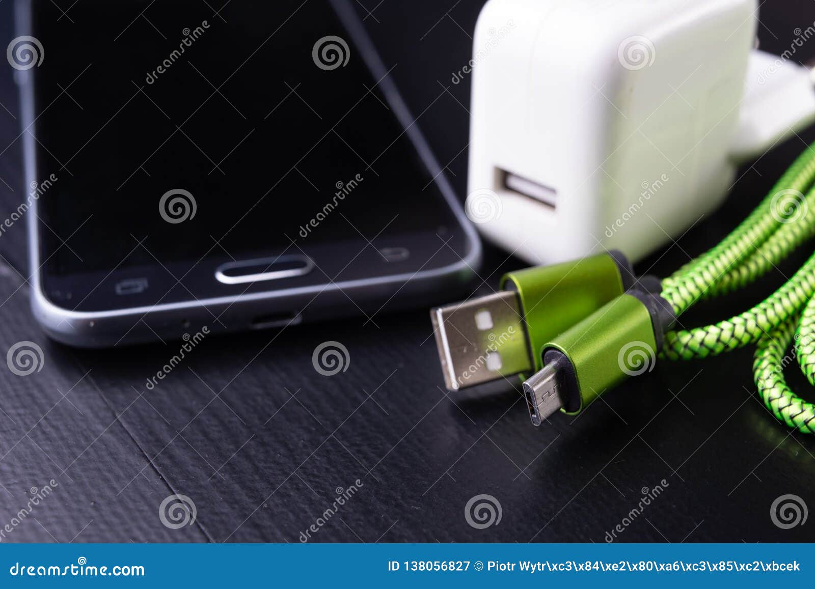 A Usb Cable for Data Transfer and Phone Charging. Telephone and ...