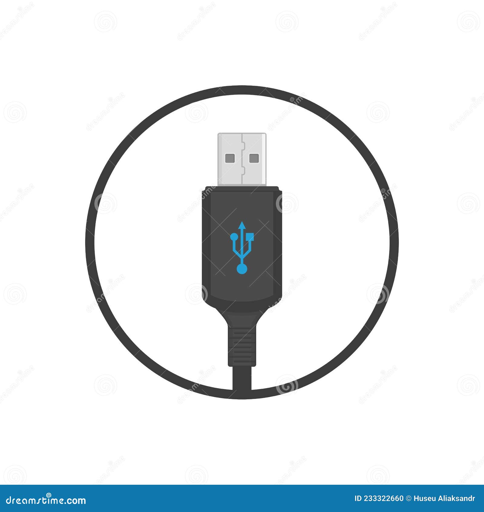 USB cable flat style. stock vector. Illustration of digital - 233322660
