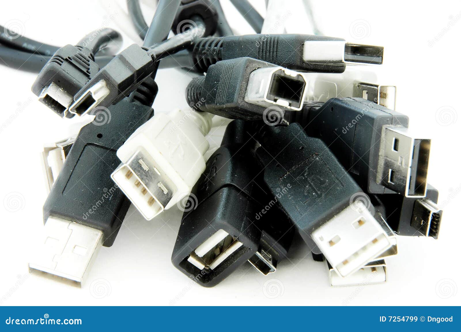 USB cable heap stock image. Image of lock, wire, plug - 7254799